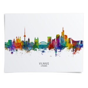 Vilnius Skyline, Lithuania - Cityscape Painting Art Print Poster CX ...