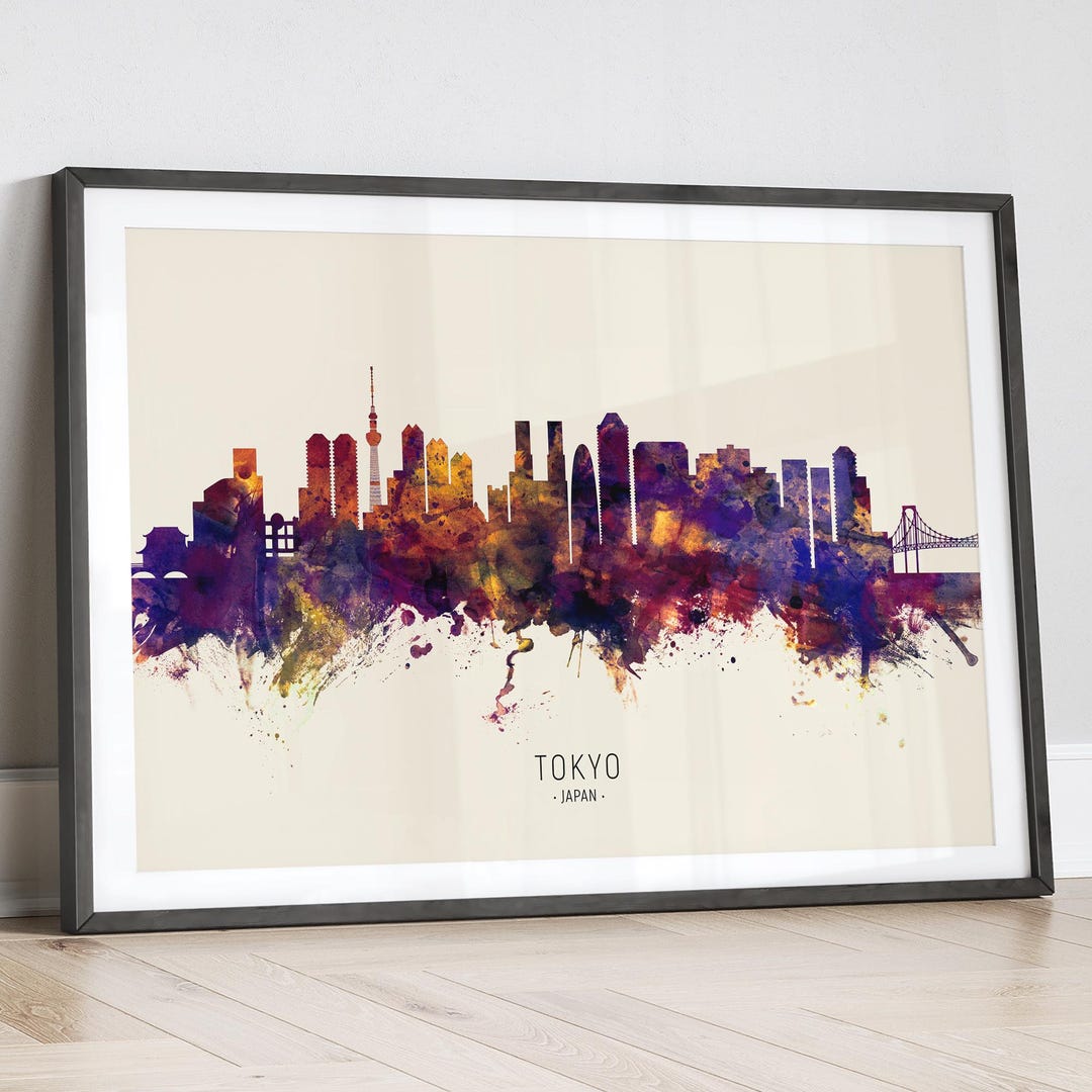 Tokyo Skyline Japan, Cityscape Painting Art Print Poster LX (14992) - Etsy