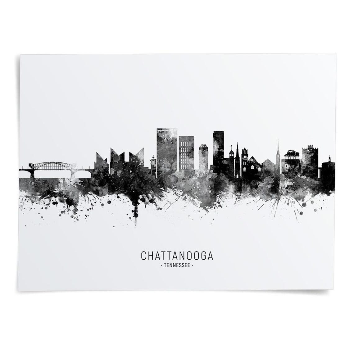 Chattanooga Skyline Tennessee, Cityscape Painting Art Print Poster CX ...