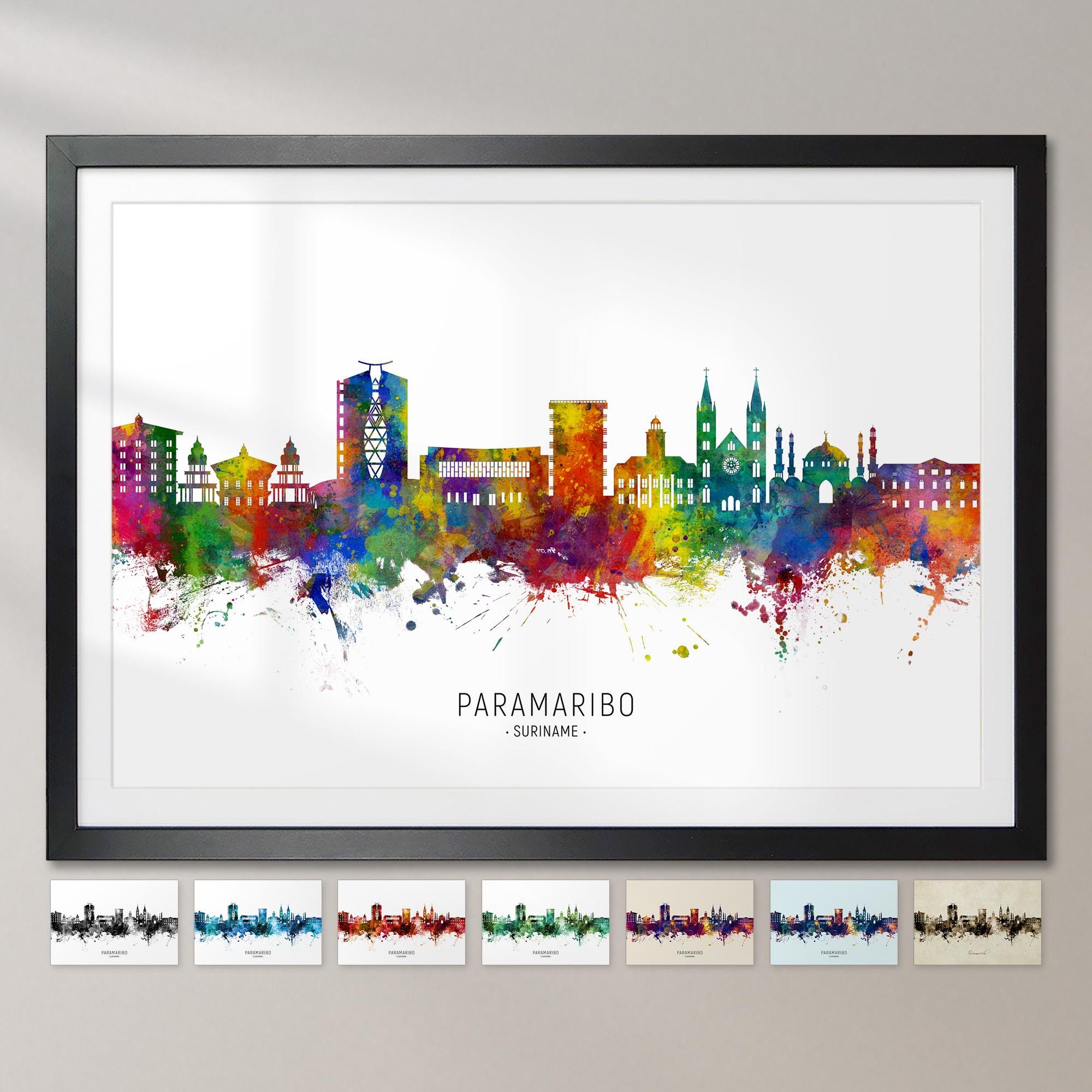 Paramaribo Skyline Suriname, Cityscape Painting Art Print Poster CX ...