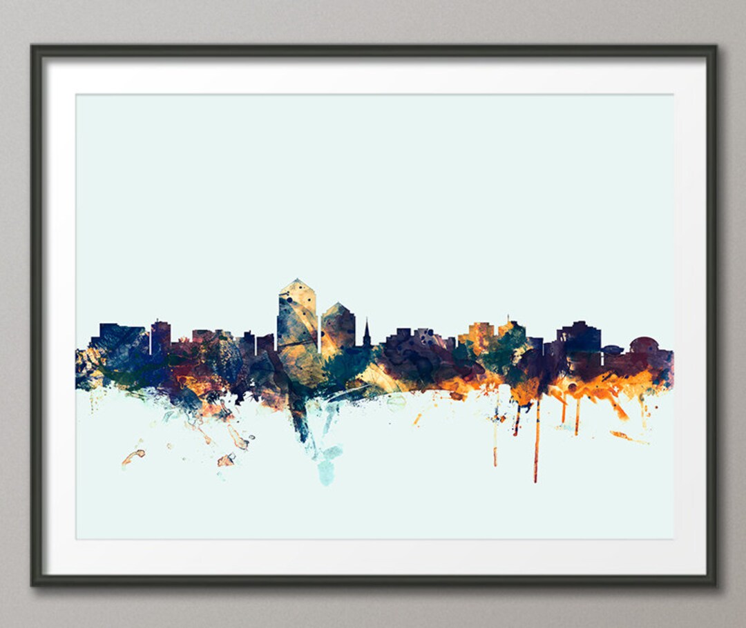 Albuquerque Skyline, Albuquerque New Mexico Cityscape Art Print 1682 - Etsy