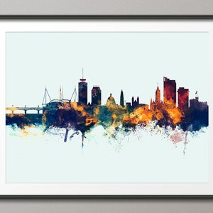 Cardiff Skyline Cardiff Wales Cityscape Art Print 16103 - Etsy