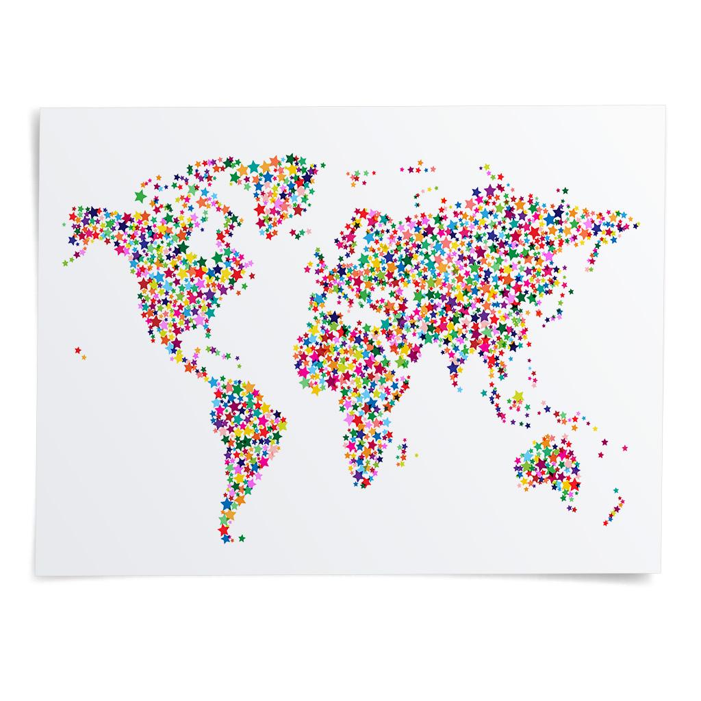 Stars Map of the World Map, Art Print WM (115) - Etsy