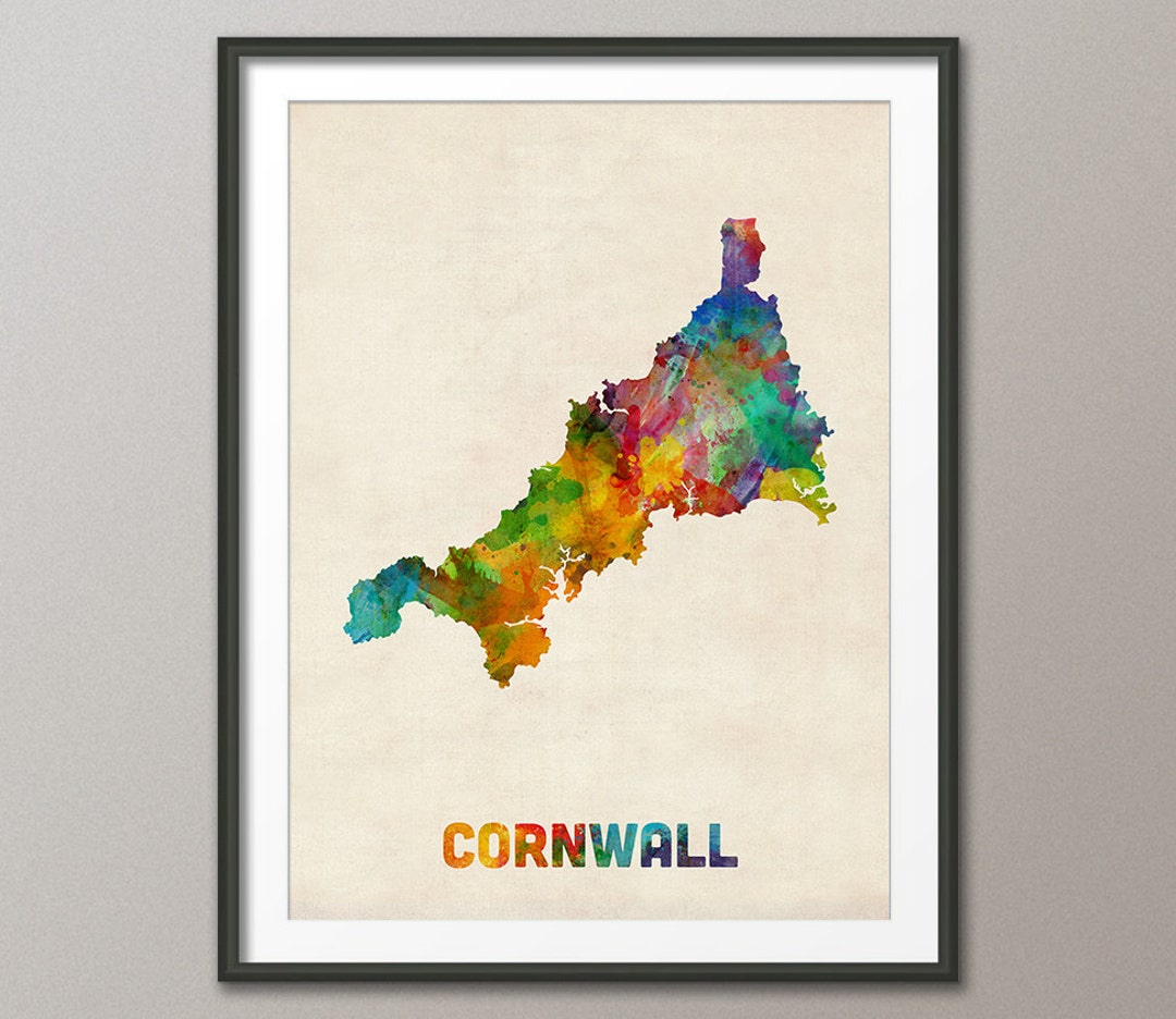 Cornwall England Watercolor Map (united Kingdom), Art Print (1106) - Etsy