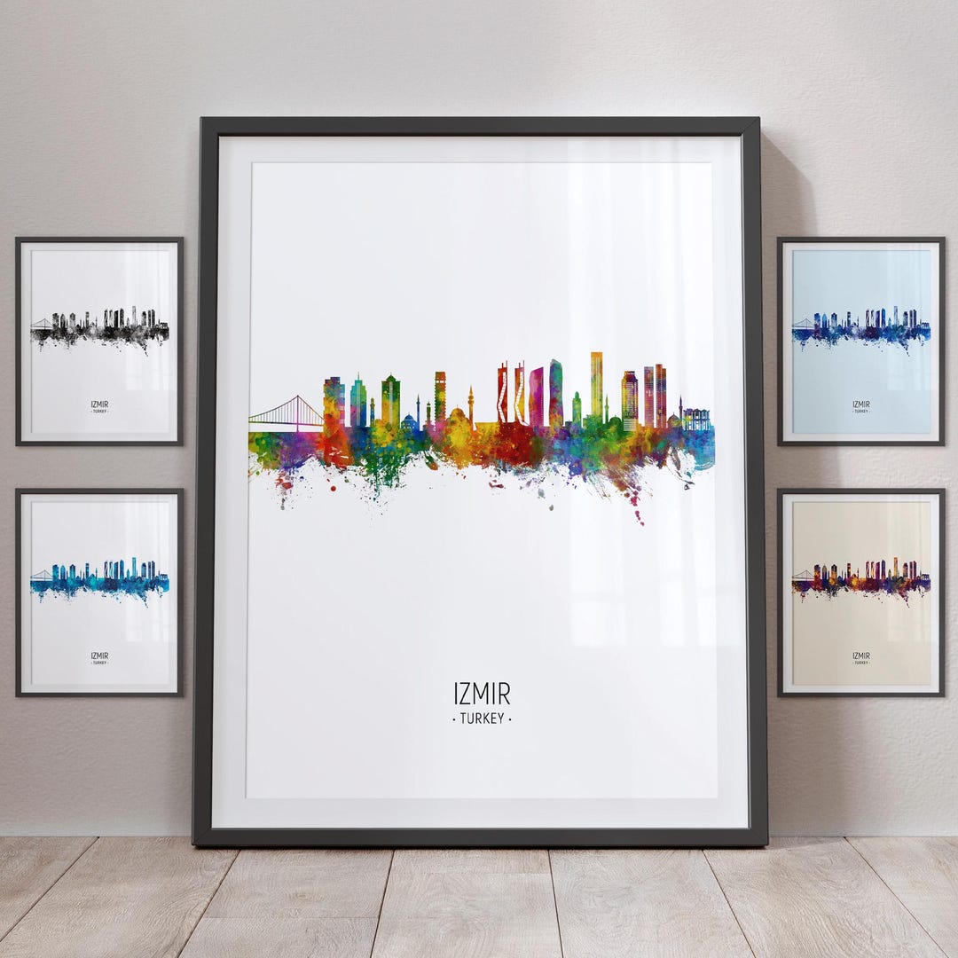 Izmir Skyline, Izmir Turkey Cityscape Art Print Poster Portrait PX ...