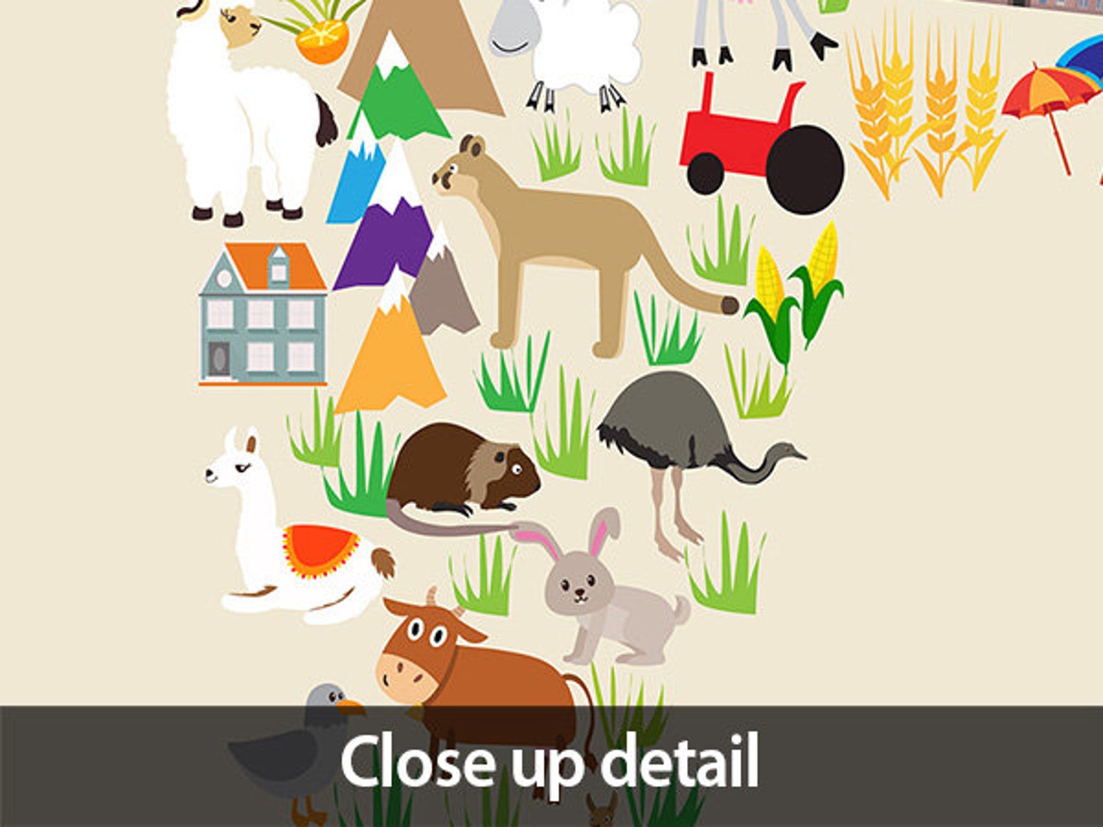 Animal Map of South America Map for Children and Kids Art | Etsy