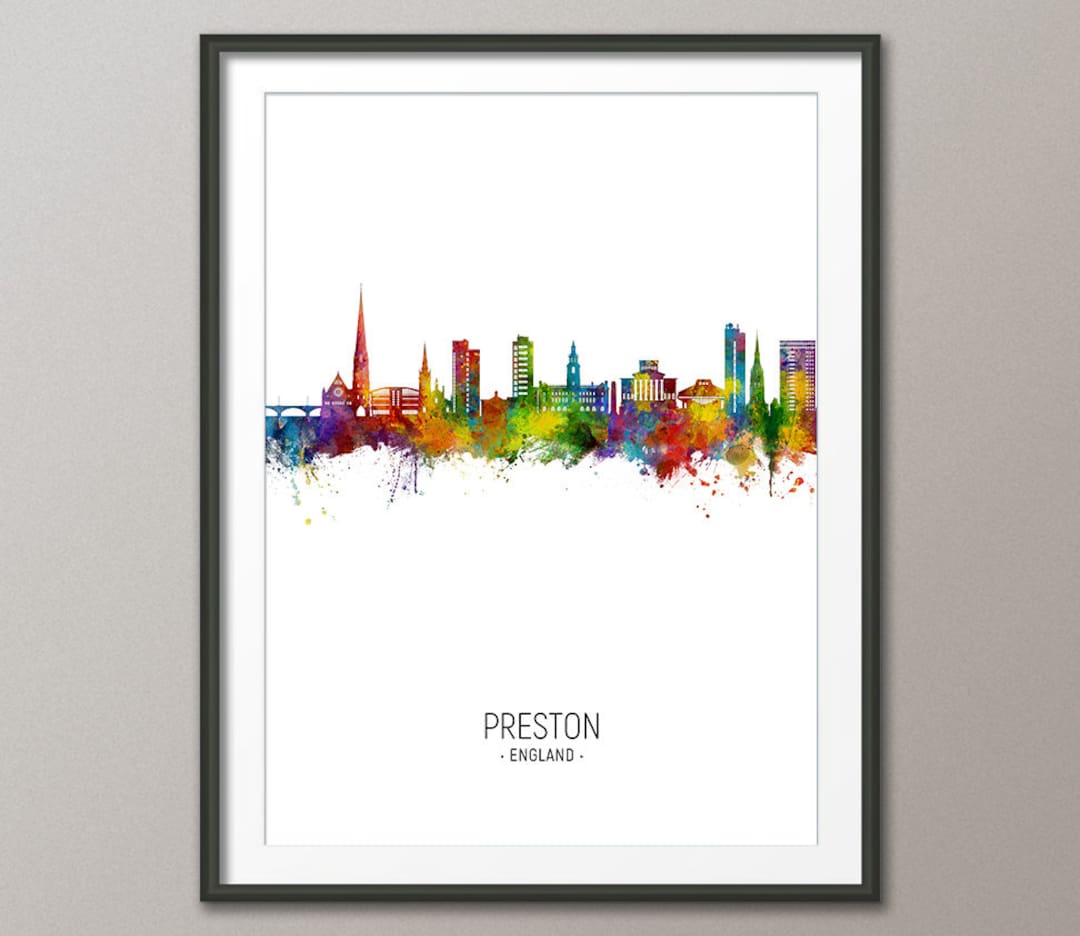 Preston Skyline Preston England Cityscape Art Print Poster - Etsy