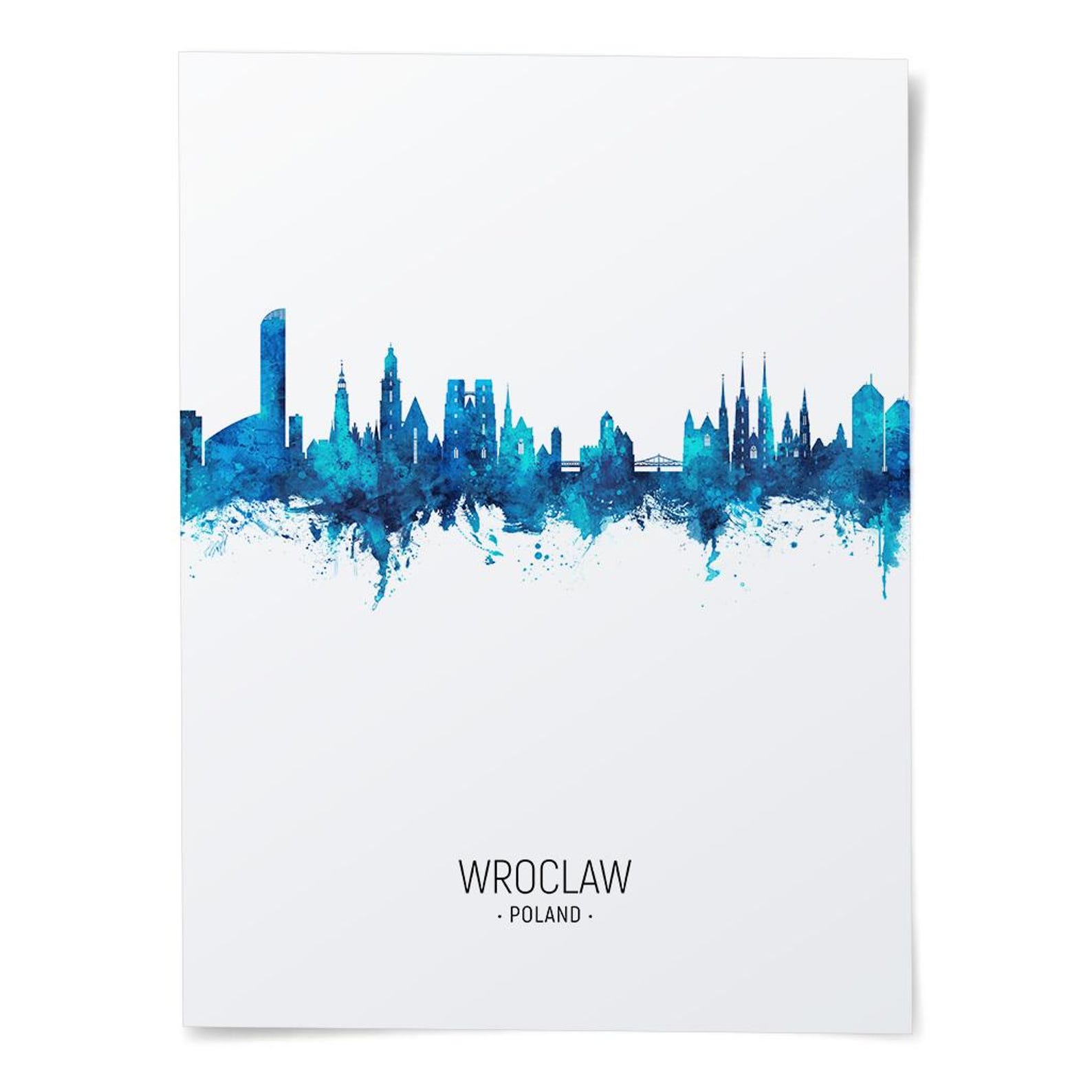 Wroclaw Skyline, Wroclaw Poland Cityscape Art Print Poster Portrait PX ...