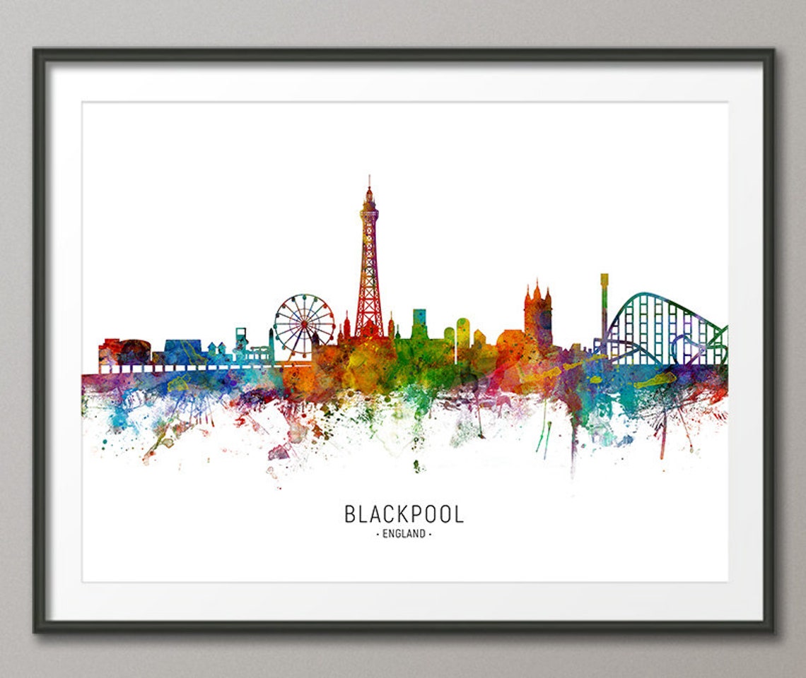 Blackpool Skyline England Cityscape Painting Art Print Poster - Etsy UK