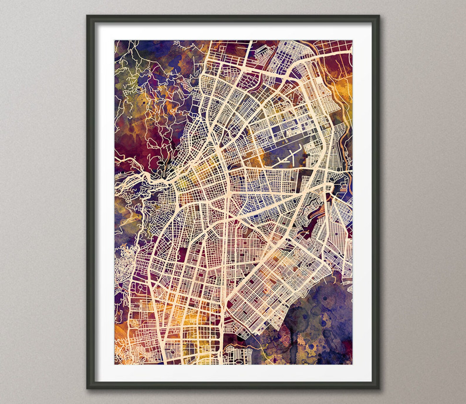 Cali Map Cali Colombia City Map Art Print 3177 - Etsy UK