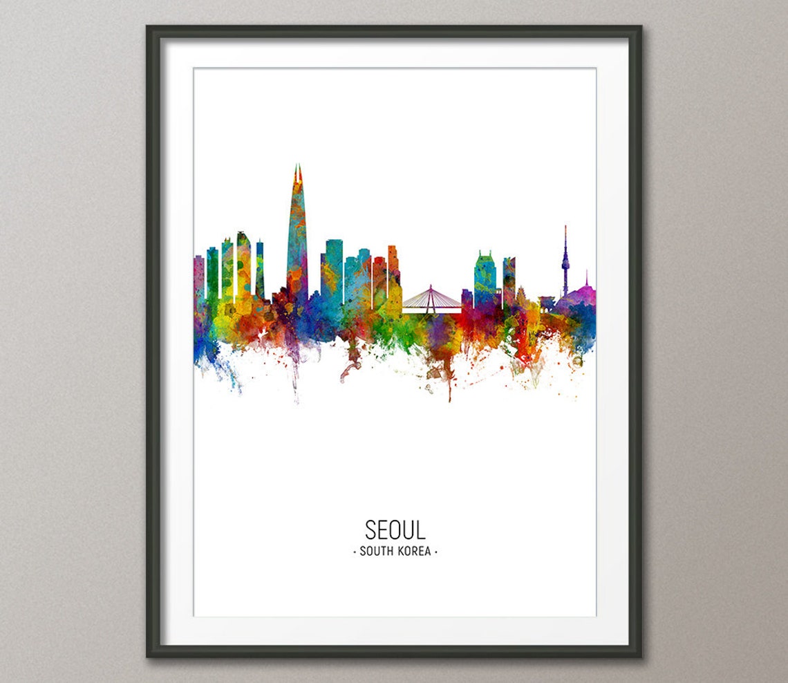 Seoul Skyline Seoul South Korea Cityscape Art Print Poster - Etsy