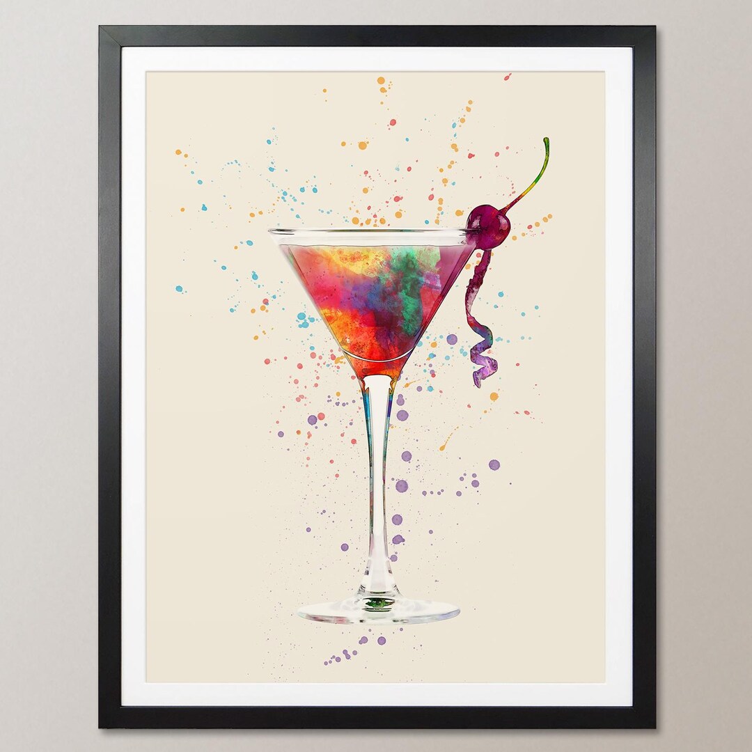 Cocktail Glass, Cocktail Drink, Art Print Poster (2815) - Etsy
