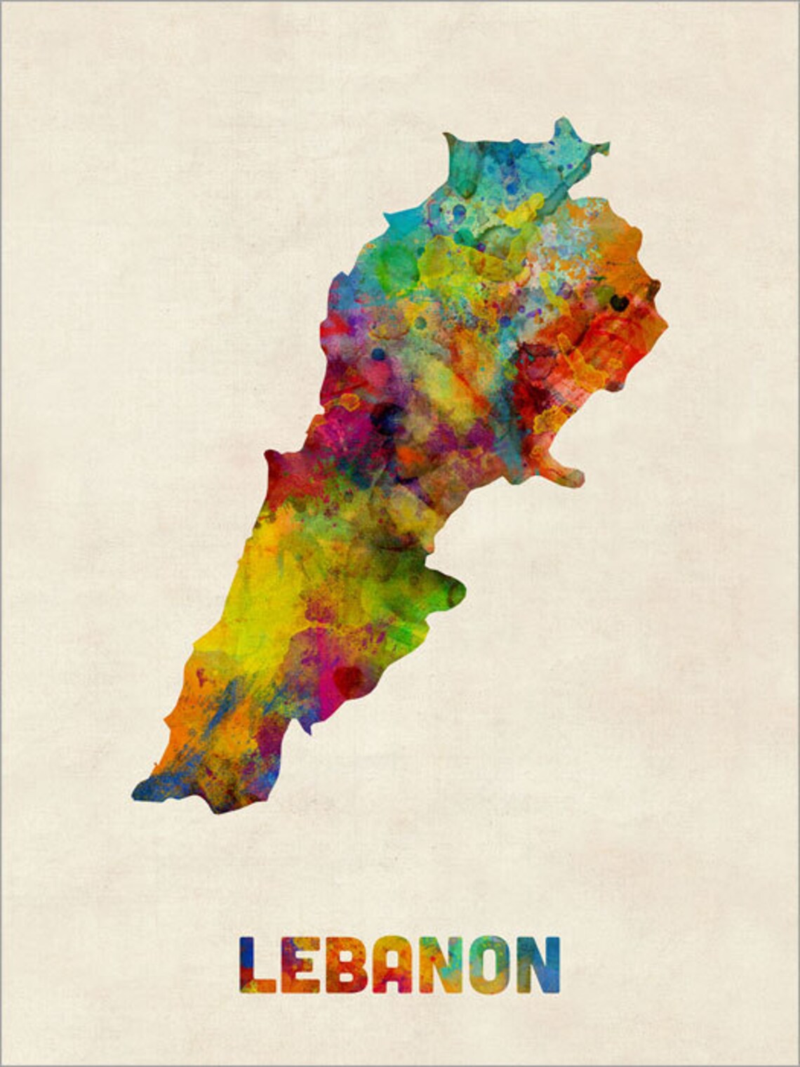 Lebanon Watercolor Map, Art Print (1662) - Etsy UK