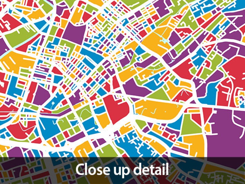 Manchester Map Manchester England City Street Map Art Print - Etsy