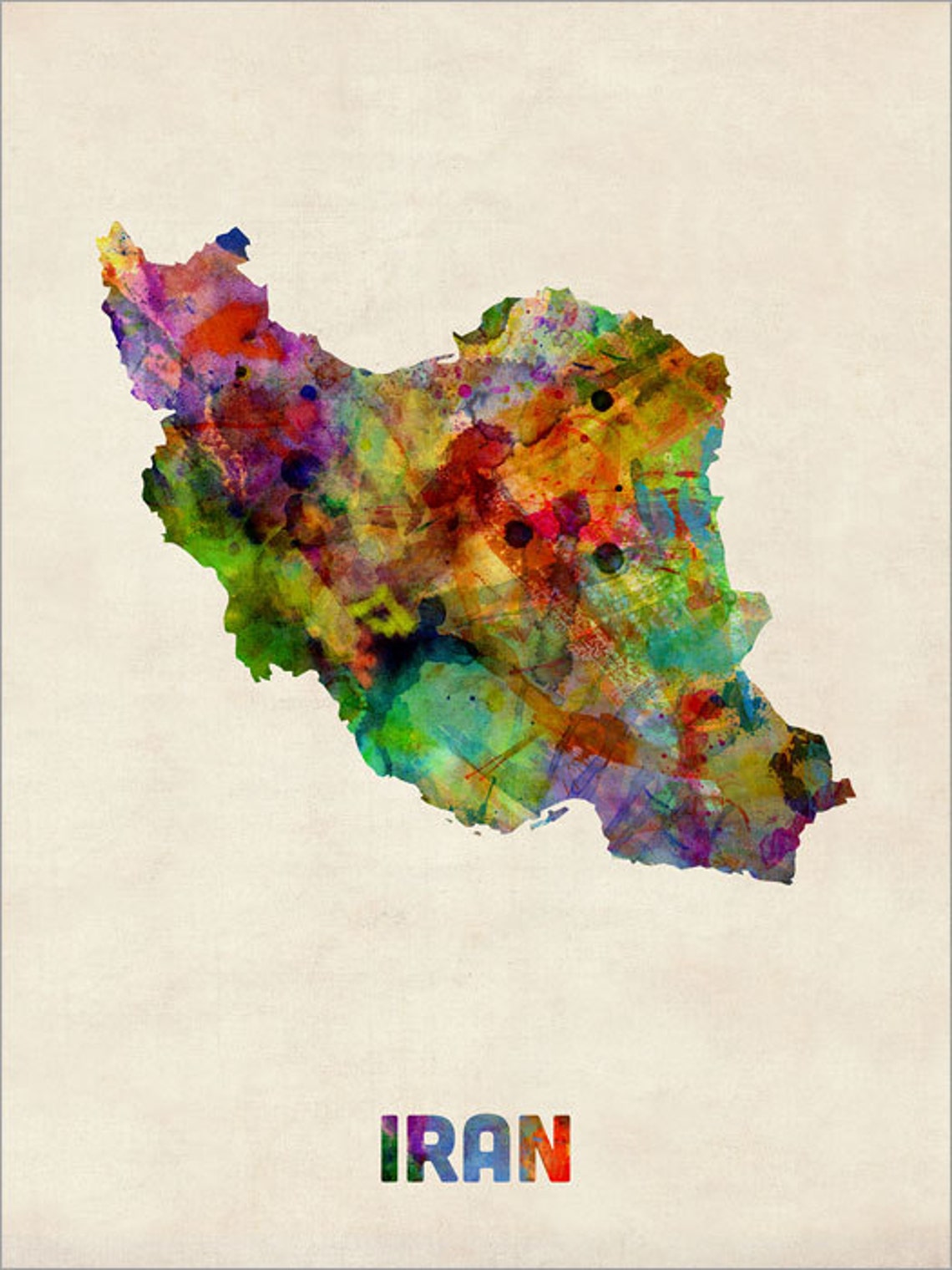Iran Watercolor Map, Art Print (524) - Etsy UK