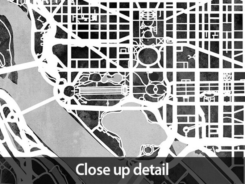 Washington DC Map City Street Map Art Print 2334 | Etsy