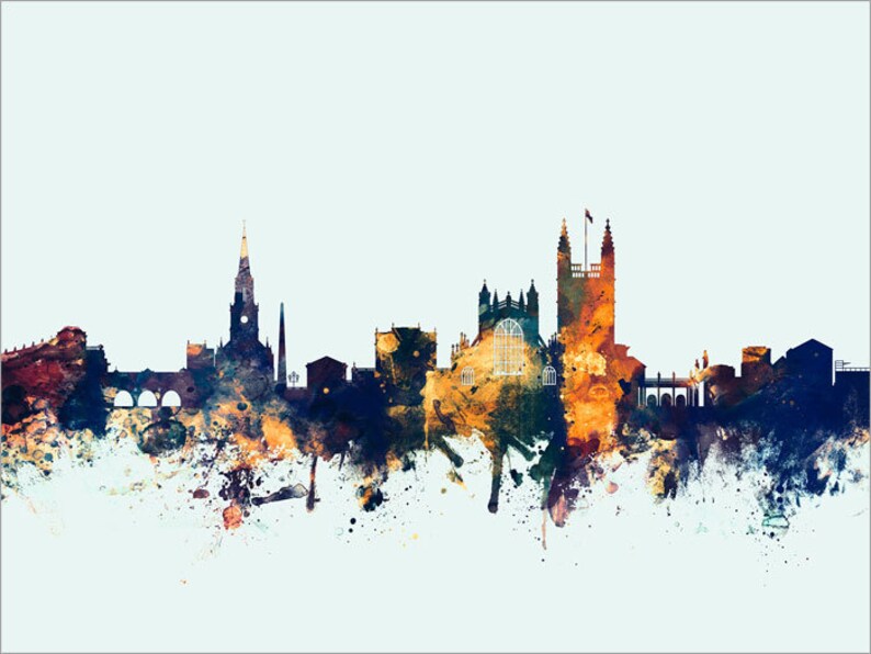 Bath Skyline Bath England Cityscape Art Print 1890 | Etsy