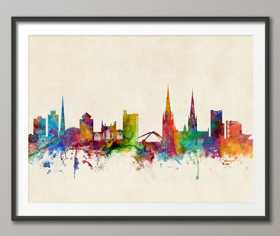 Coventry Skyline Coventry England Cityscape Art Print 1065 | Etsy