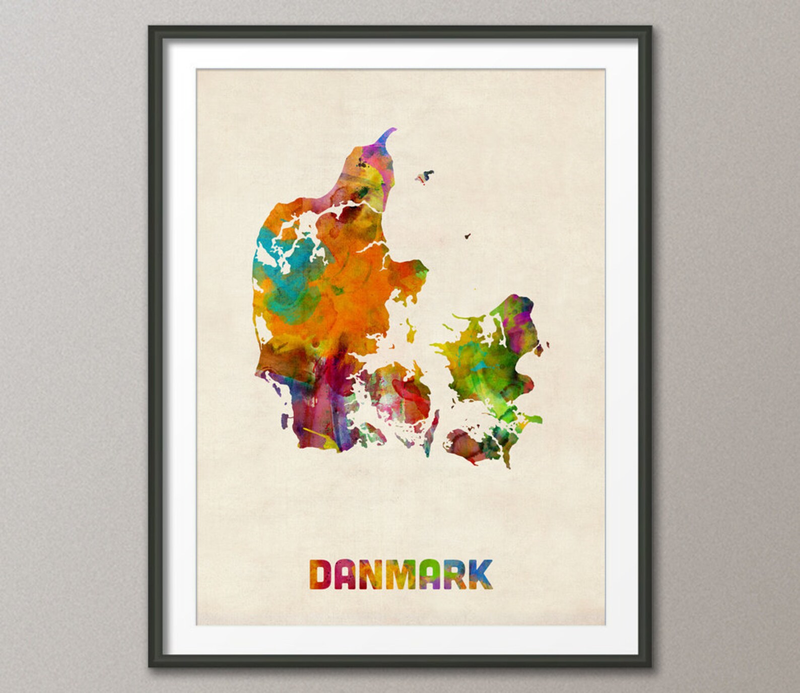 Denmark Watercolor Map danmark Art Print 516 | Etsy