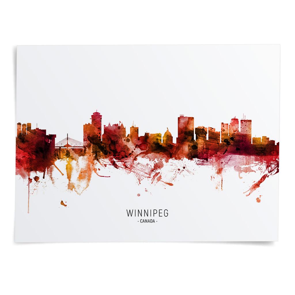 Winnipeg Skyline Canada, Cityscape Painting Art Print Poster CX (6659 ...