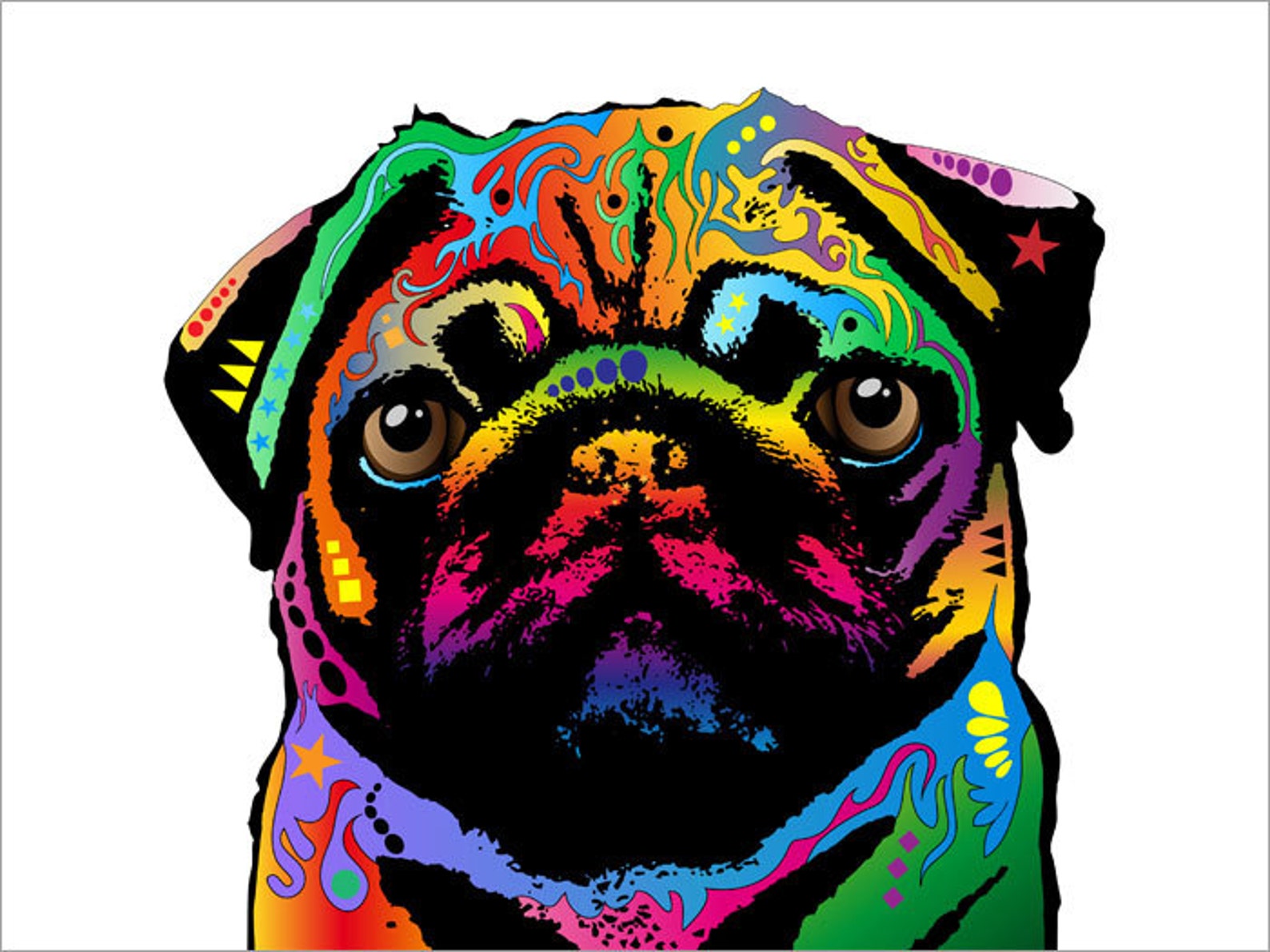 Pug Dog Pop Art Print 25 - Etsy UK