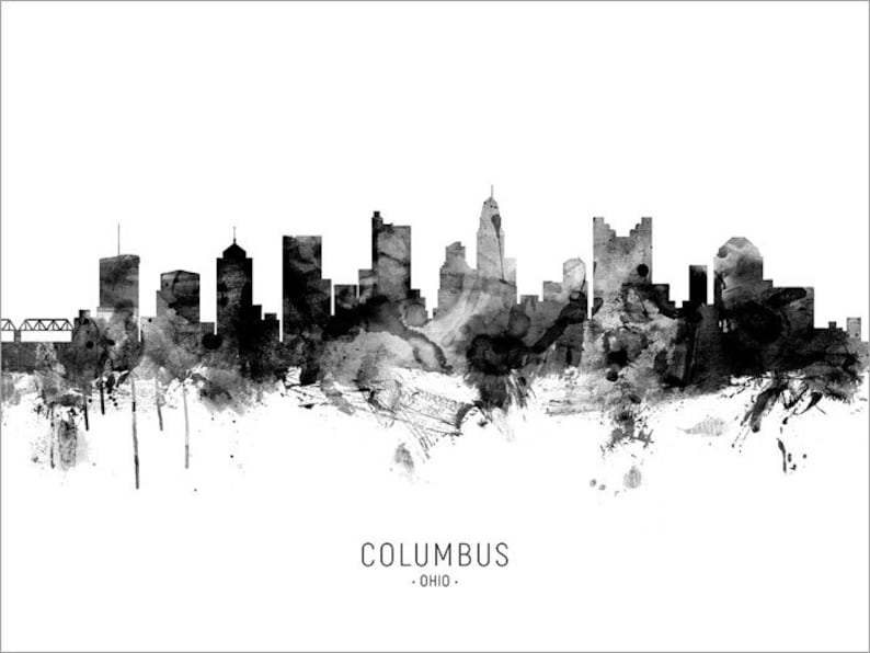 Columbus Skyline Columbus Ohio Cityscape Art Print Poster - Etsy
