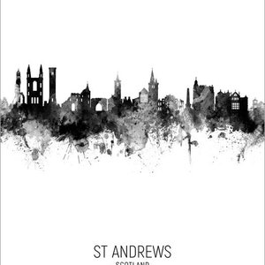 St Andrews Skyline, St Andrews Scotland Cityscape Art Print Poster ...