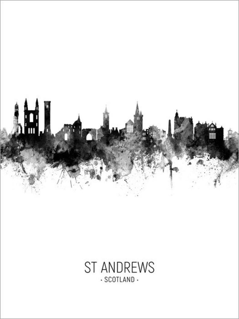 St Andrews Skyline St Andrews Scotland Cityscape Art Print - Etsy UK