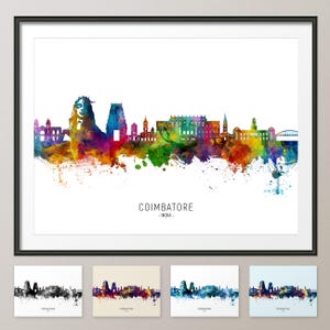 Coimbatore Skyline India, Cityscape Painting Art Print Poster CX 26256 ...