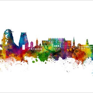 Coimbatore Skyline India, Cityscape Painting Art Print Poster CX 26256 ...