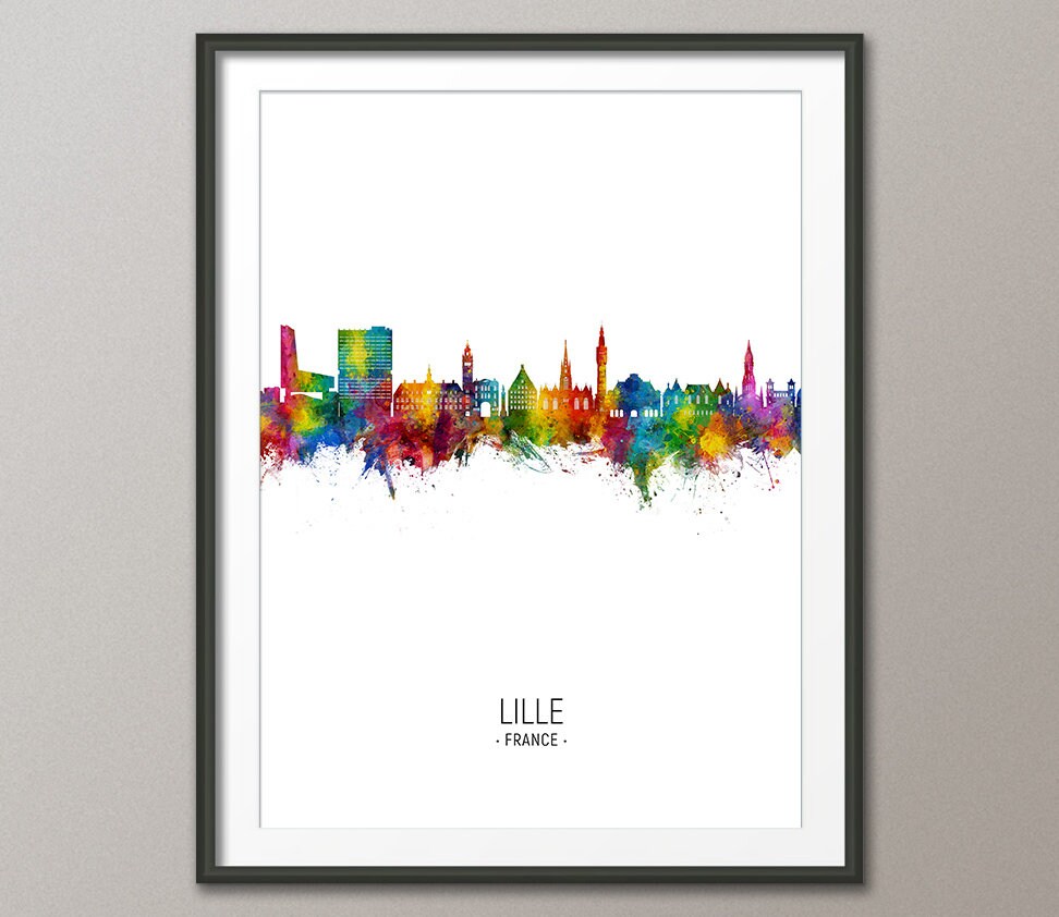 Lille Skyline Lille France Cityscape Art Print Poster | Etsy