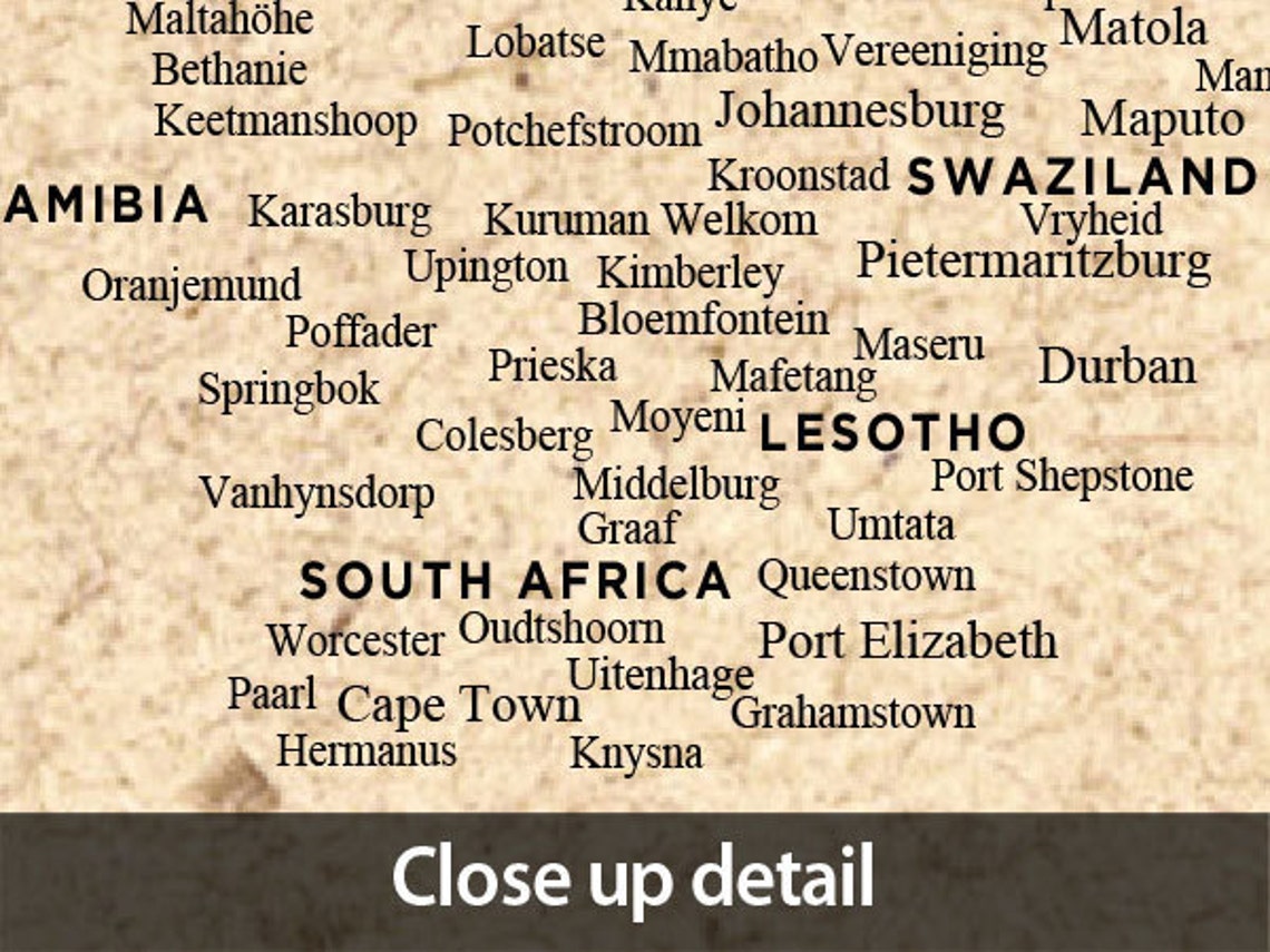 City Text Map of the World Map, Art Print Poster, 24x36 Inch LM (162 ...