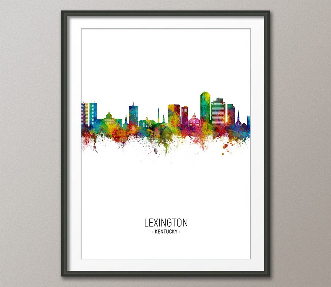 Lexington Skyline, Lexington Kentucky Cityscape Art Print Poster ...
