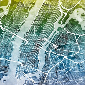 New York City Street Map USA, Map of NYC, Art Print (2315) - Etsy