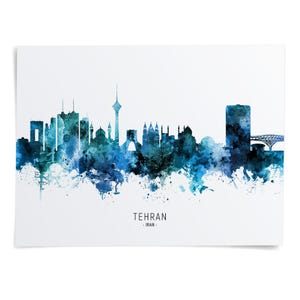 Tehran Skyline, Iran - Cityscape Painting Art Print Poster CX (6525) - Etsy