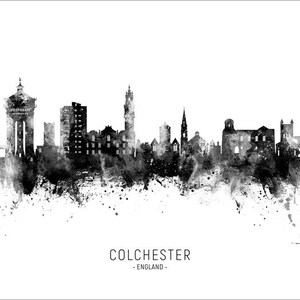 Colchester Skyline, Colchester England Cityscape Art Print Poster 23231 ...