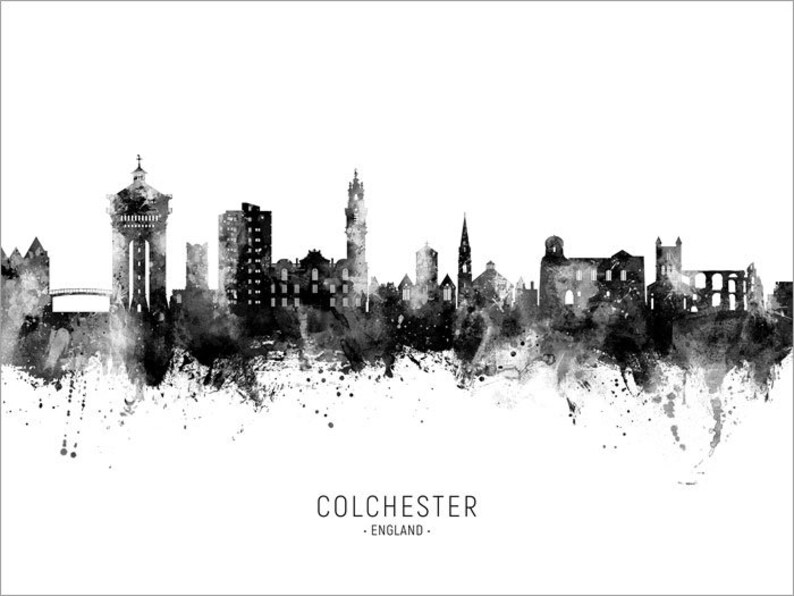 Colchester Skyline Colchester England Cityscape Art Print - Etsy