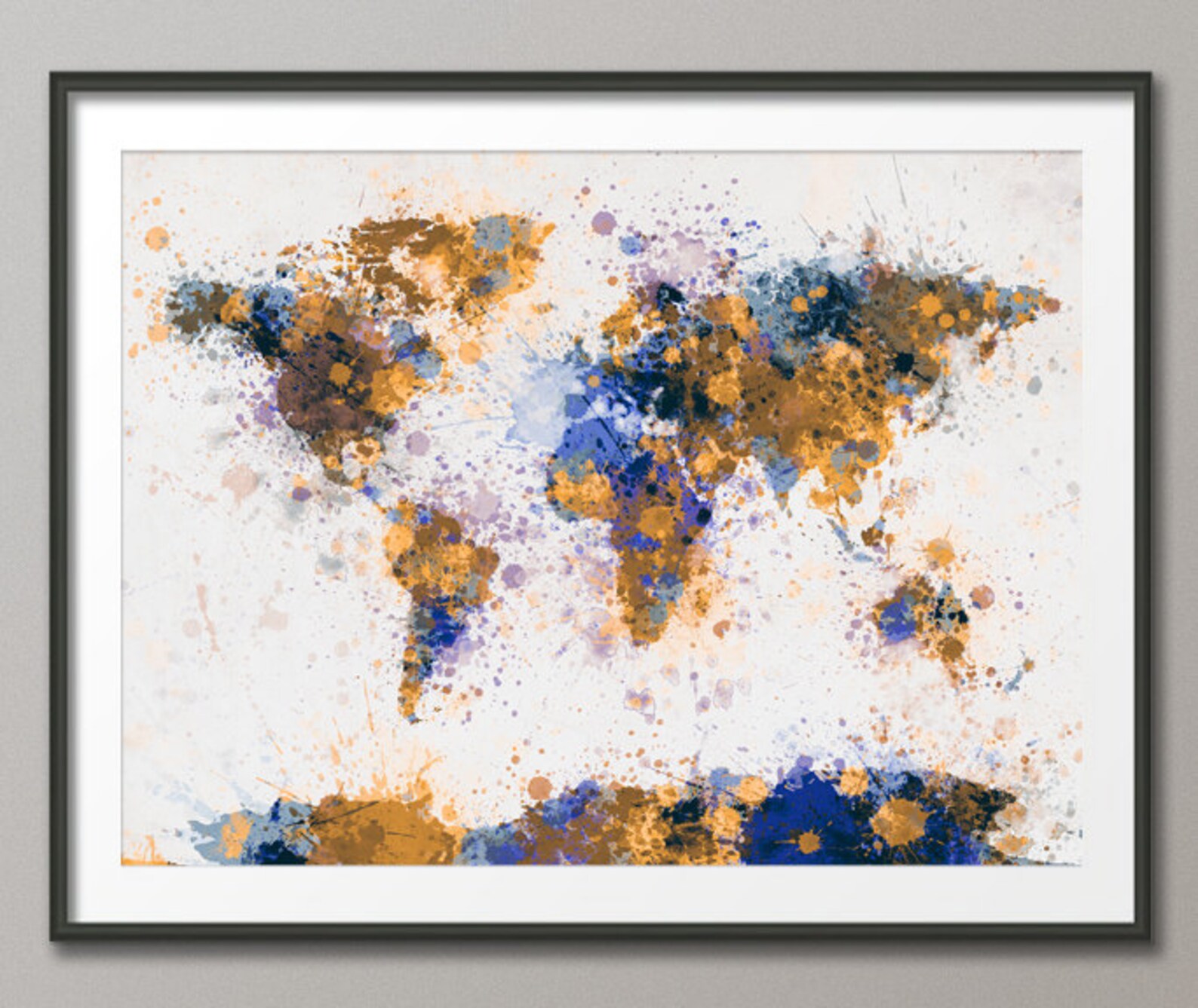 Paint Splashes Map of the World Map Art Print 154 - Etsy