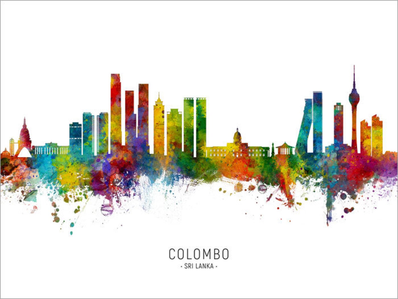 Colombo Skyline Sri Lanka Cityscape Painting Art Print Poster - Etsy