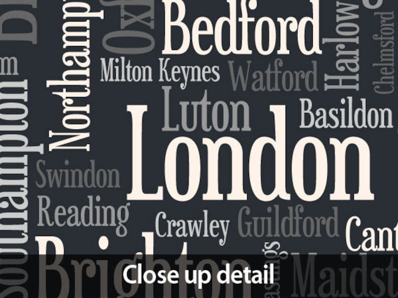 Great Britain UK City Typography Text Map Art Print 822 | Etsy