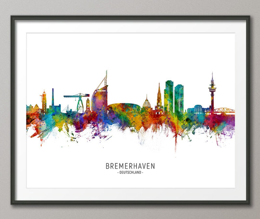 Bremerhaven Skyline Deutschland Cityscape Painting Art Print - Etsy