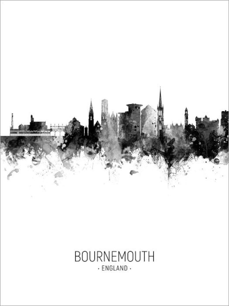 Bournemouth Skyline Bournemouth England Cityscape Art Print - Etsy