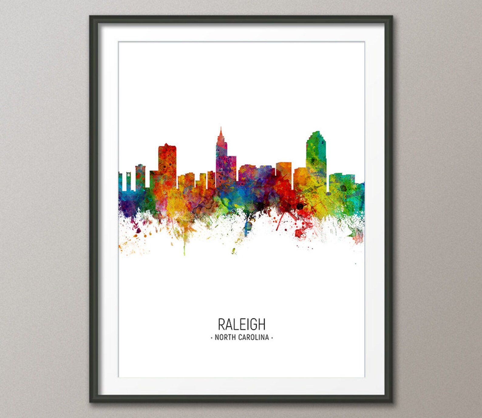 Raleigh Skyline Raleigh North Carolina Cityscape Art Print - Etsy