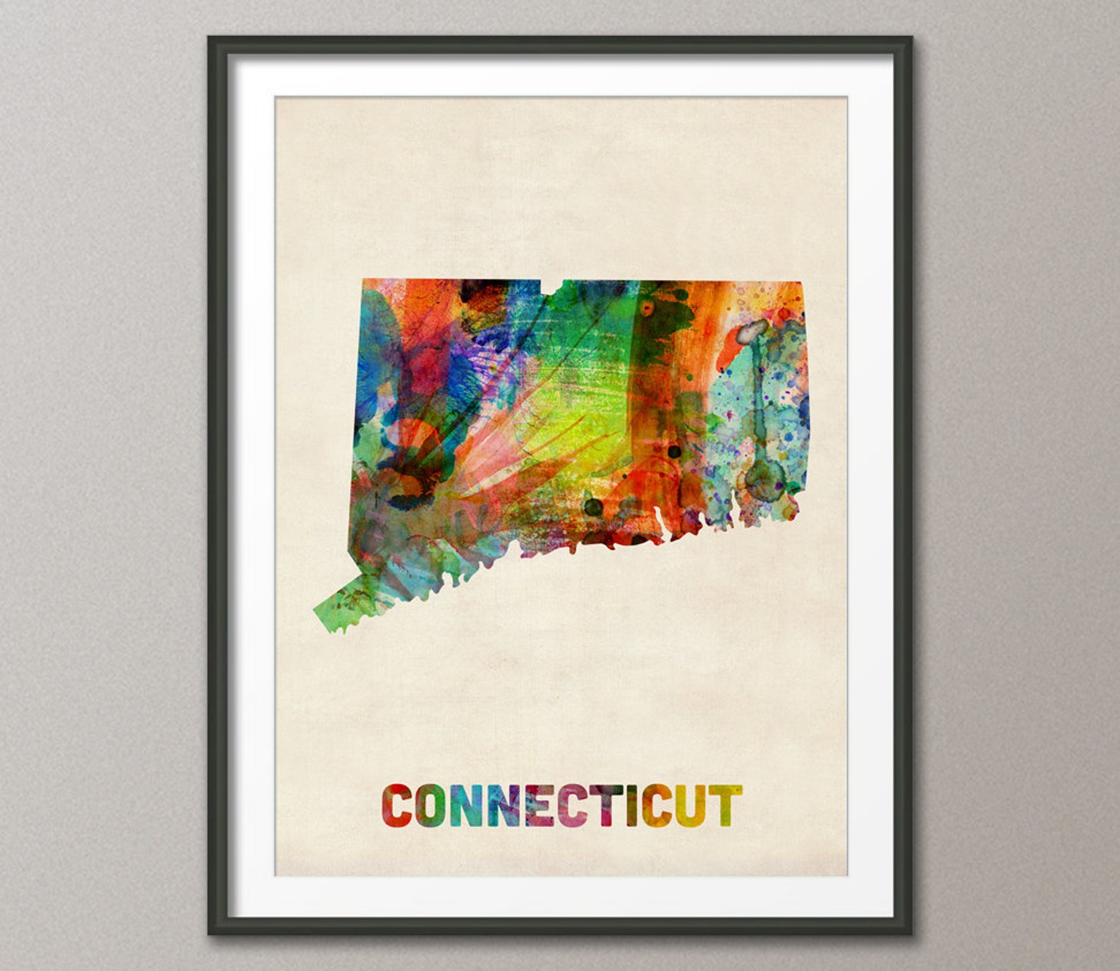 Connecticut Watercolor Map USA Art Print 410 - Etsy