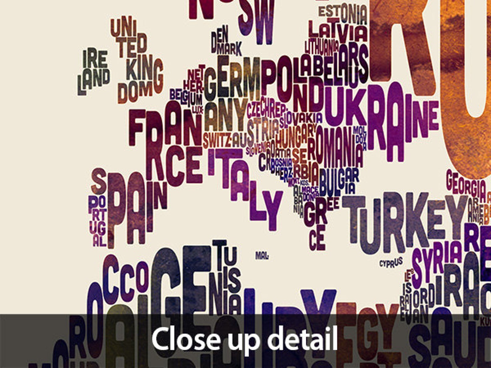 World Map Typography Typographic Text Map of the World Art | Etsy