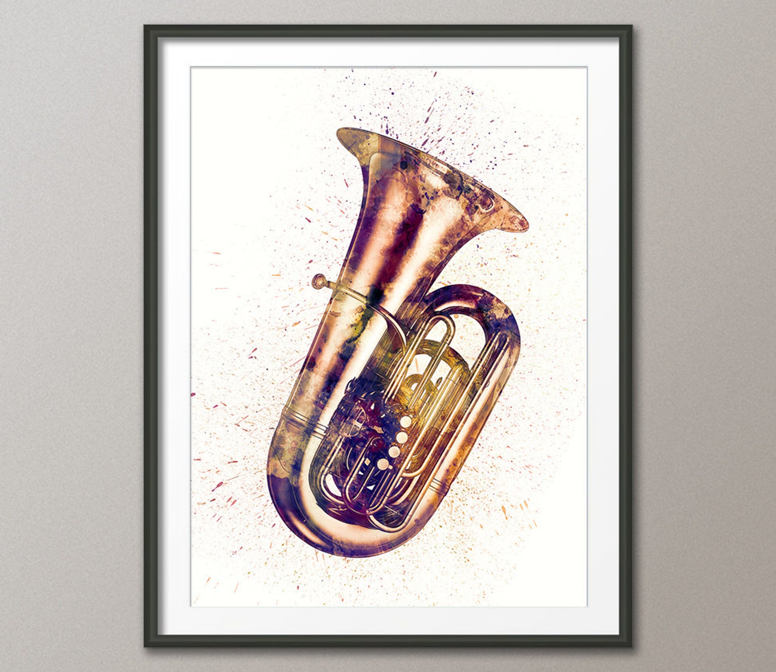 Tuba, Abstract Watercolor Music Instrument Art Print 2496 - Etsy