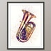 Tuba, Abstract Watercolor Music Instrument Art Print 2496 - Etsy