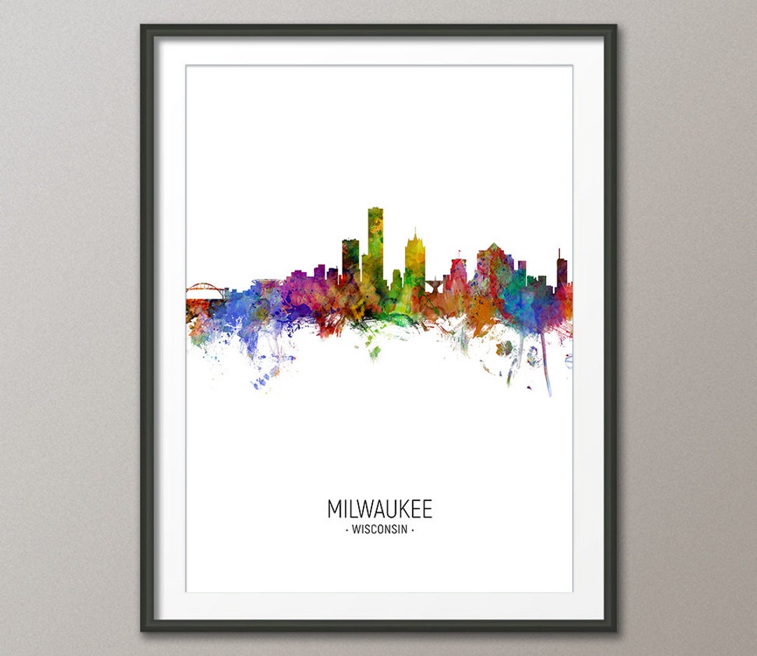 Milwaukee Skyline Milwaukee Wisconsin Cityscape Art Print - Etsy