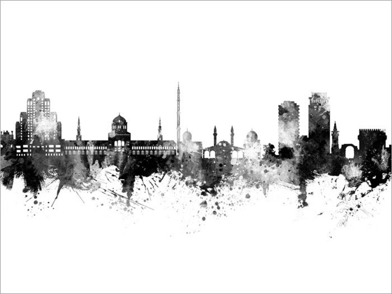 Damascus Skyline Damascus Syria Cityscape Art Print Poster | Etsy