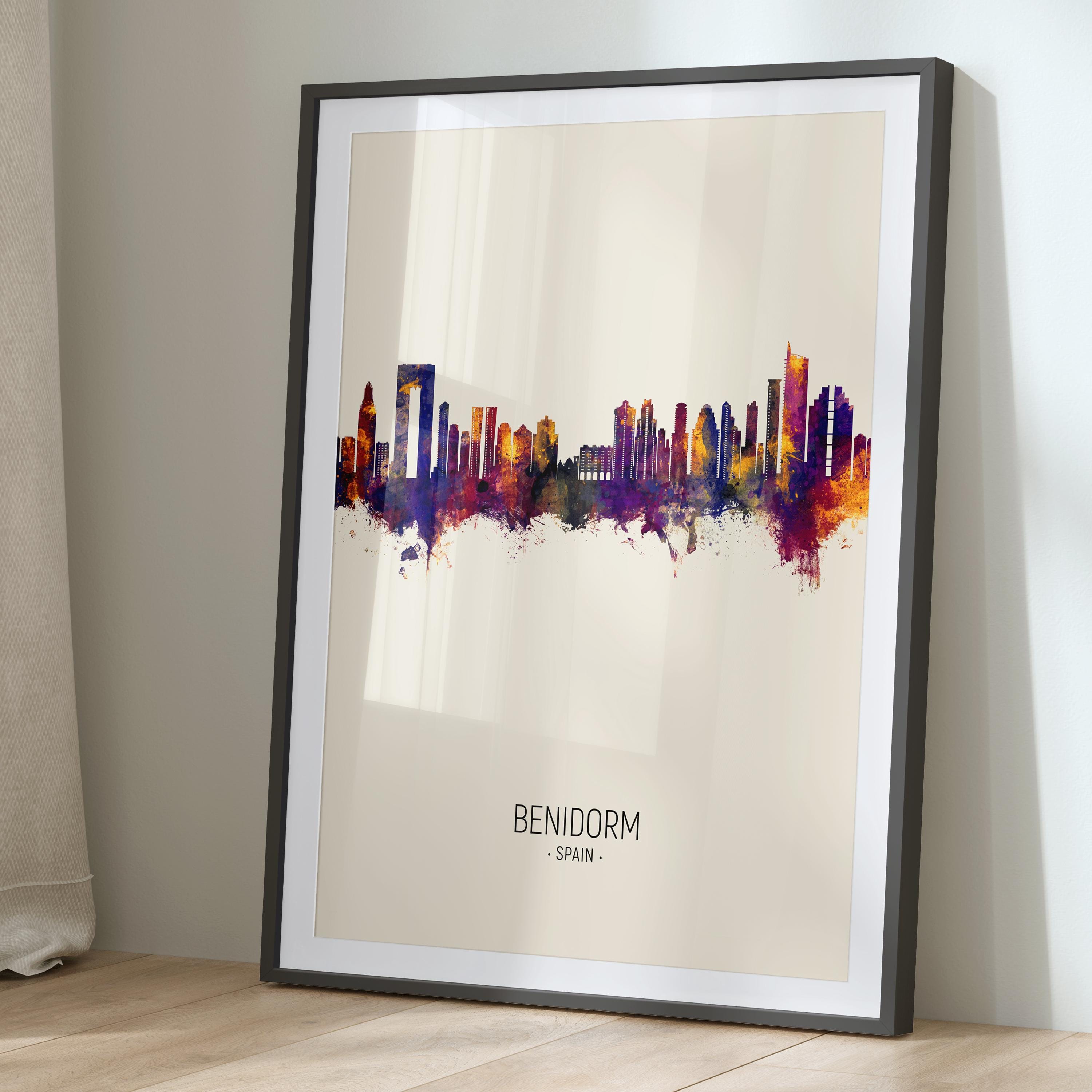 Benidorm Skyline, Spain Cityscape Art Print Poster Portrait - PX (21597 ...